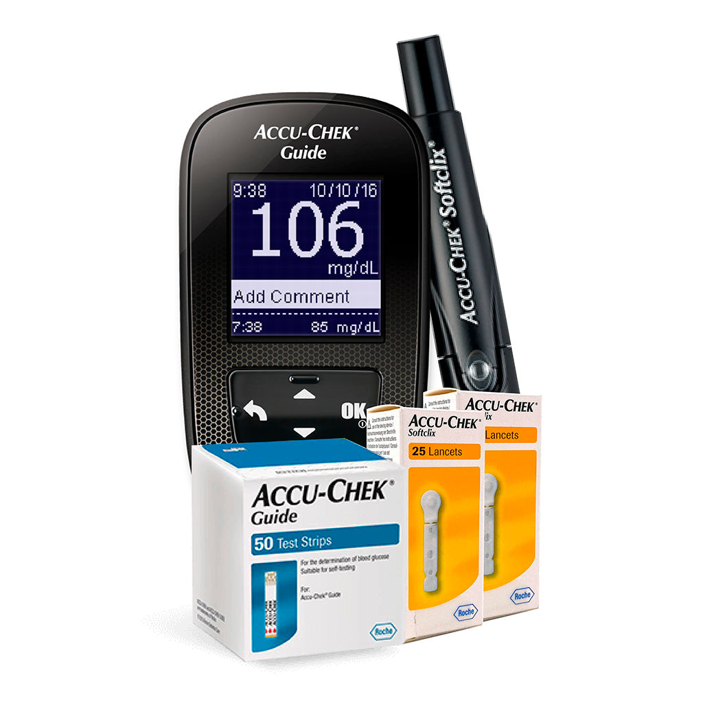 Kit Accu-Chek Guide 50 Tiras reactivas + 50 Lancetas ¡Equipo Gratis ...